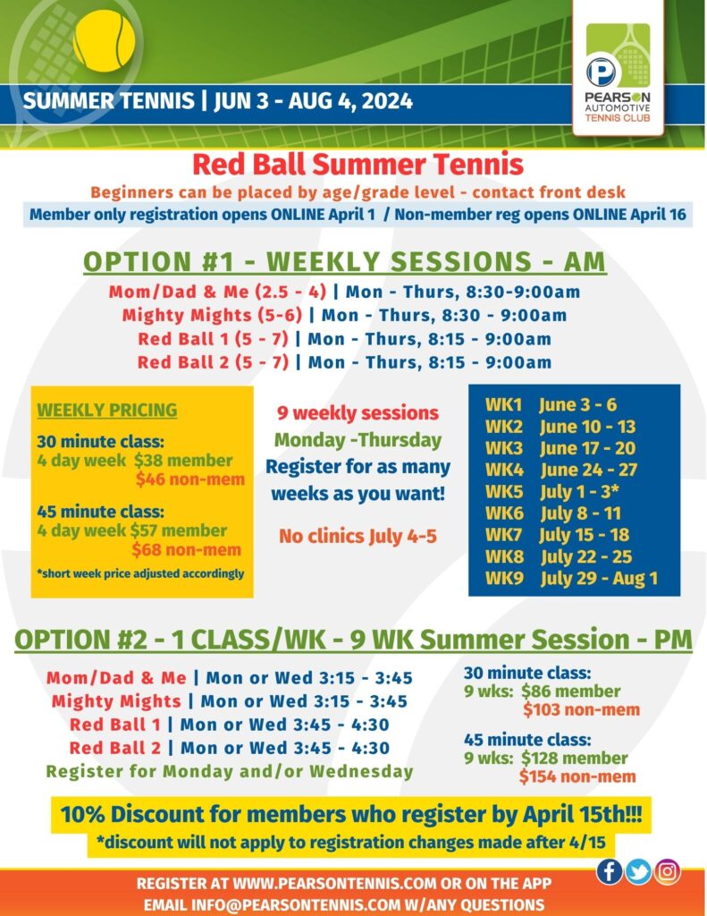 10 and Under Summer - Pearson Automotive Tennis Club