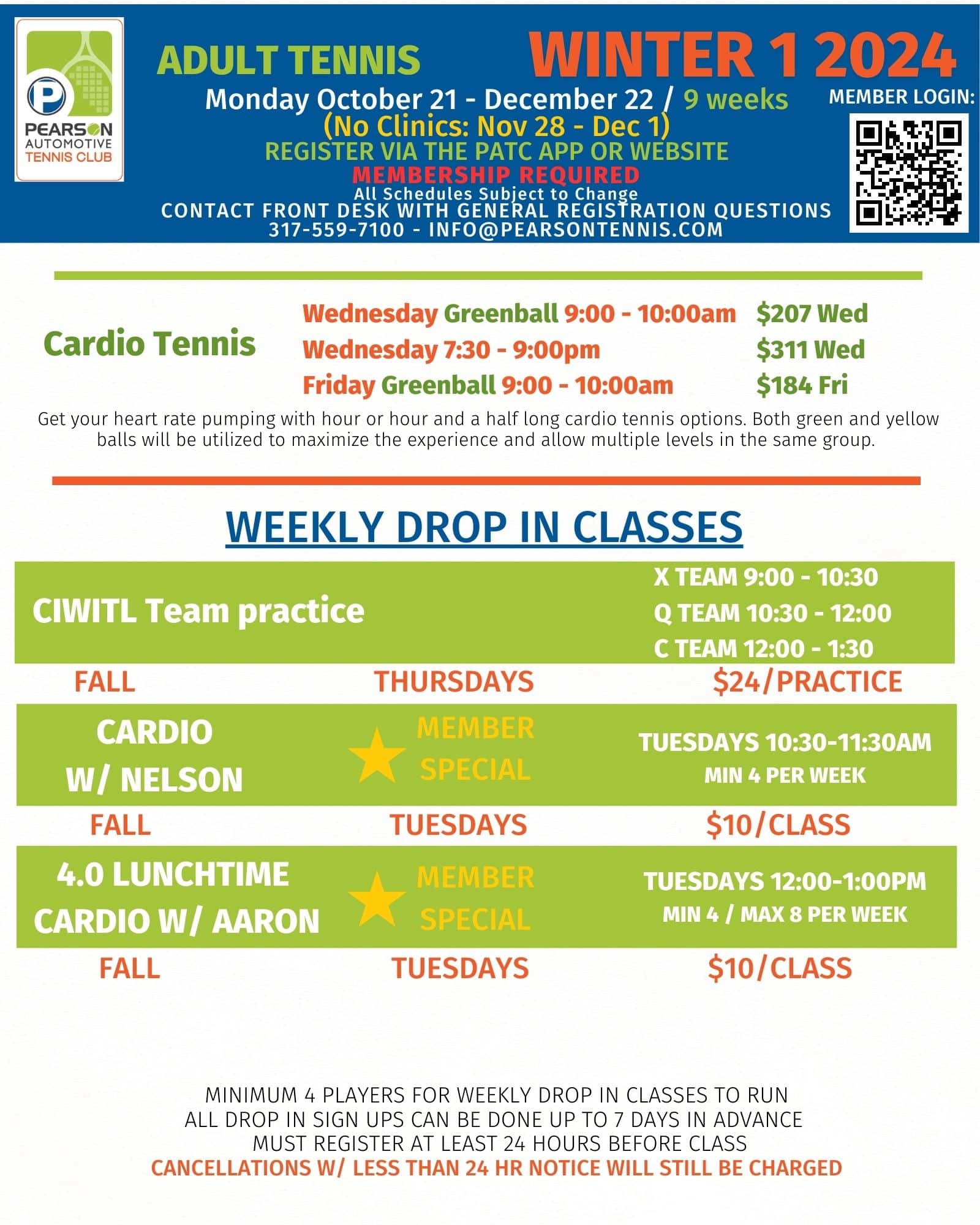 Adult (18+) Winter 1 - Pearson Automotive Tennis Club