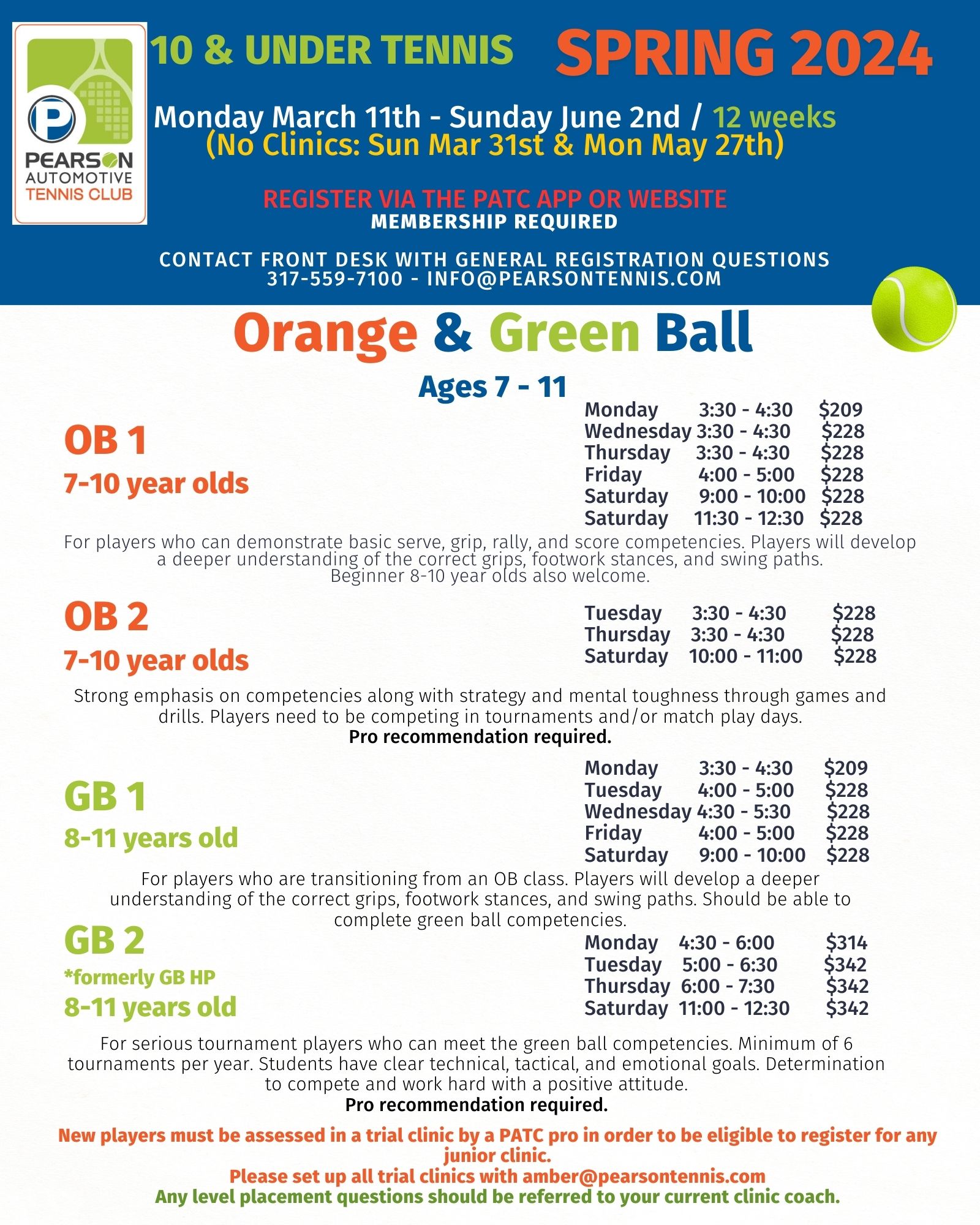 10 and Under Spring - Pearson Automotive Tennis Club