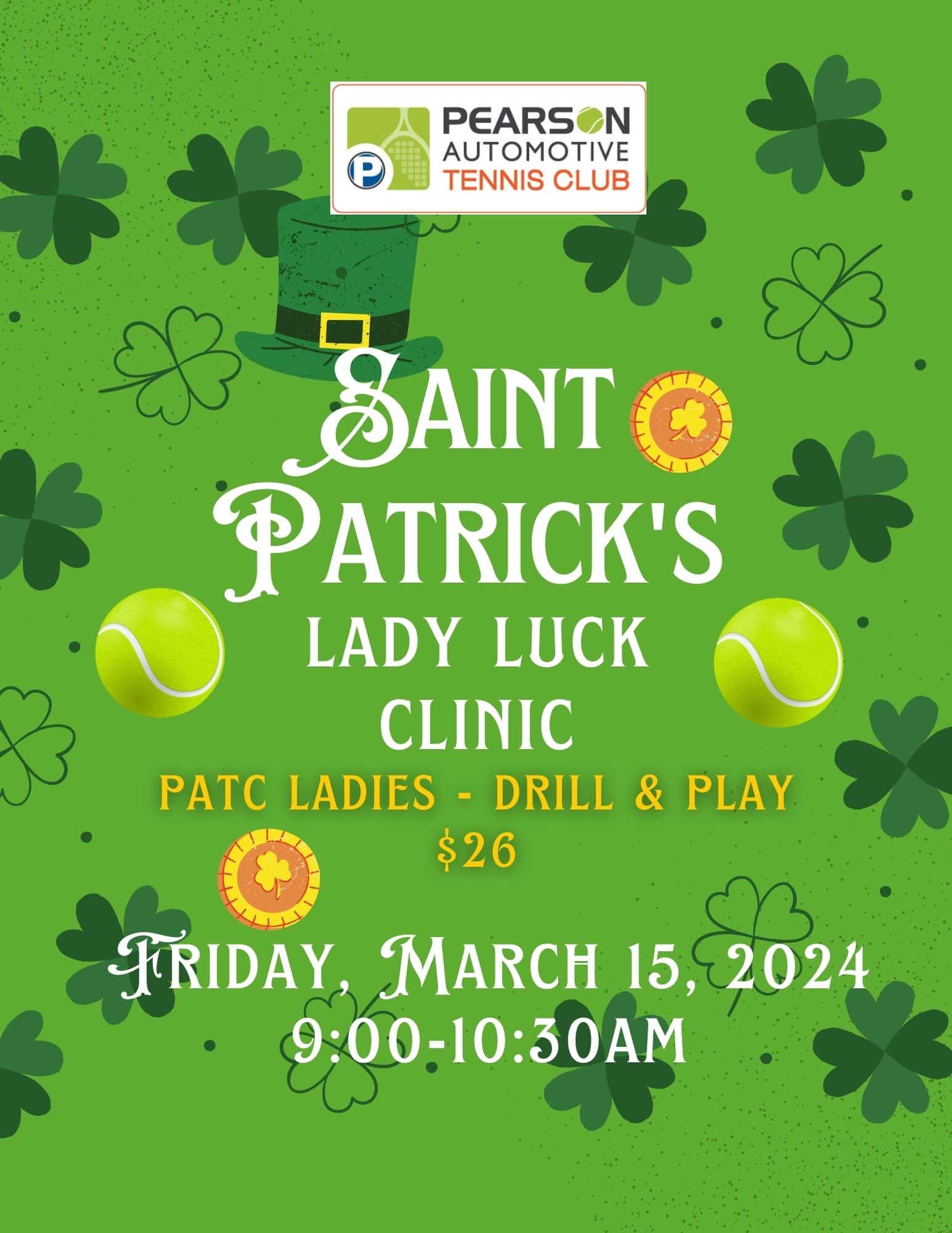 Club Calendar - Pearson Automotive Tennis Club